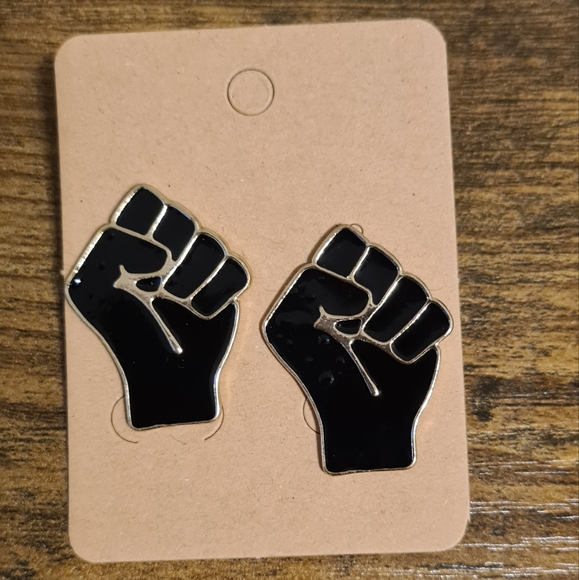 Jewelry | Nwt Black Fist Enamel Lapel Pin Blm Set | Poshmark